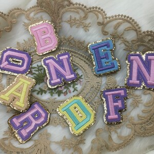 DIY Embroidery Letter Patches Self-adhesive Letter Patch Alphabet DIY ...