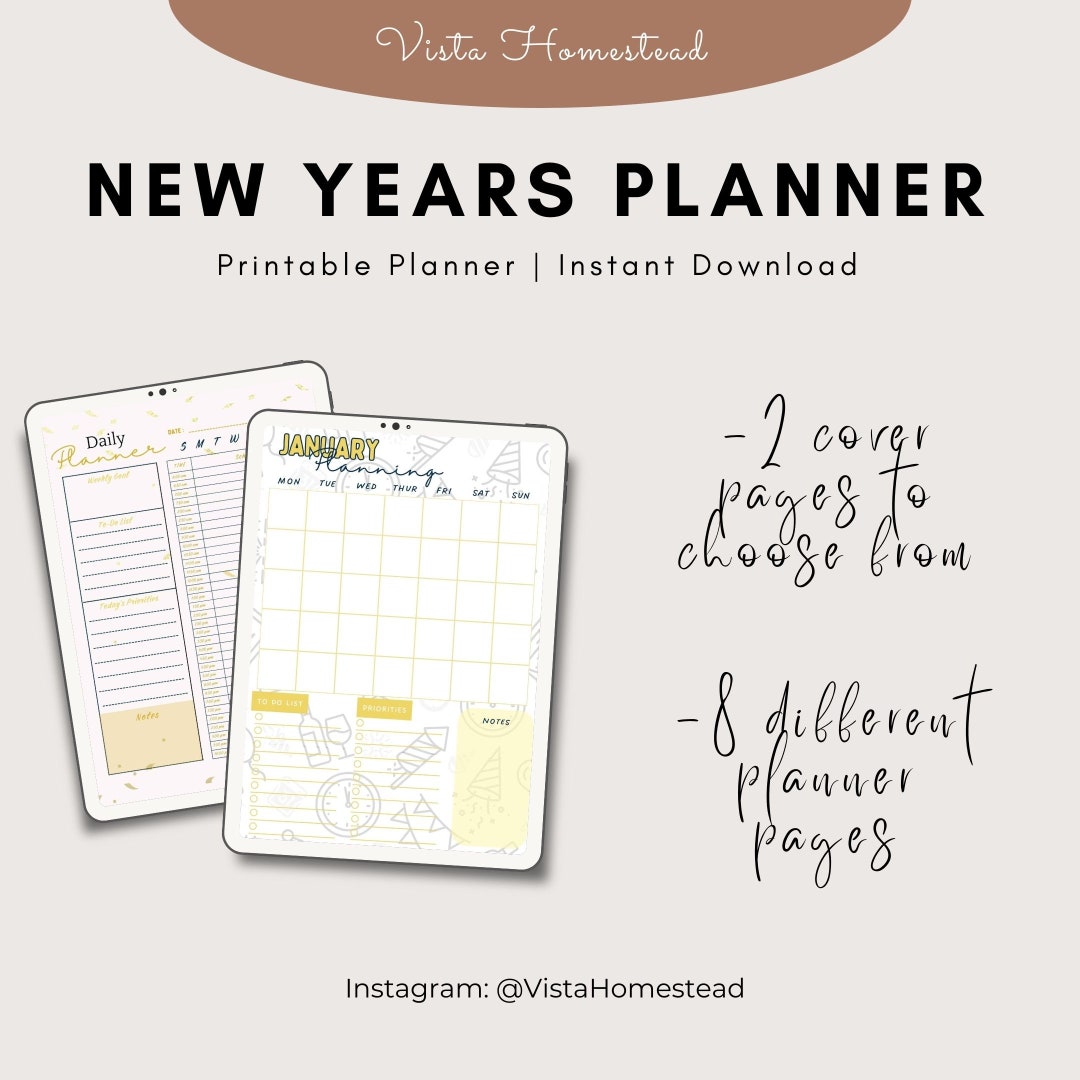 Printable January/new Years Planner - Etsy