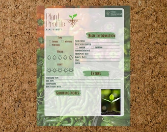 Printable Garden Plant Profile Sheet Instant Download PDF Garden ...