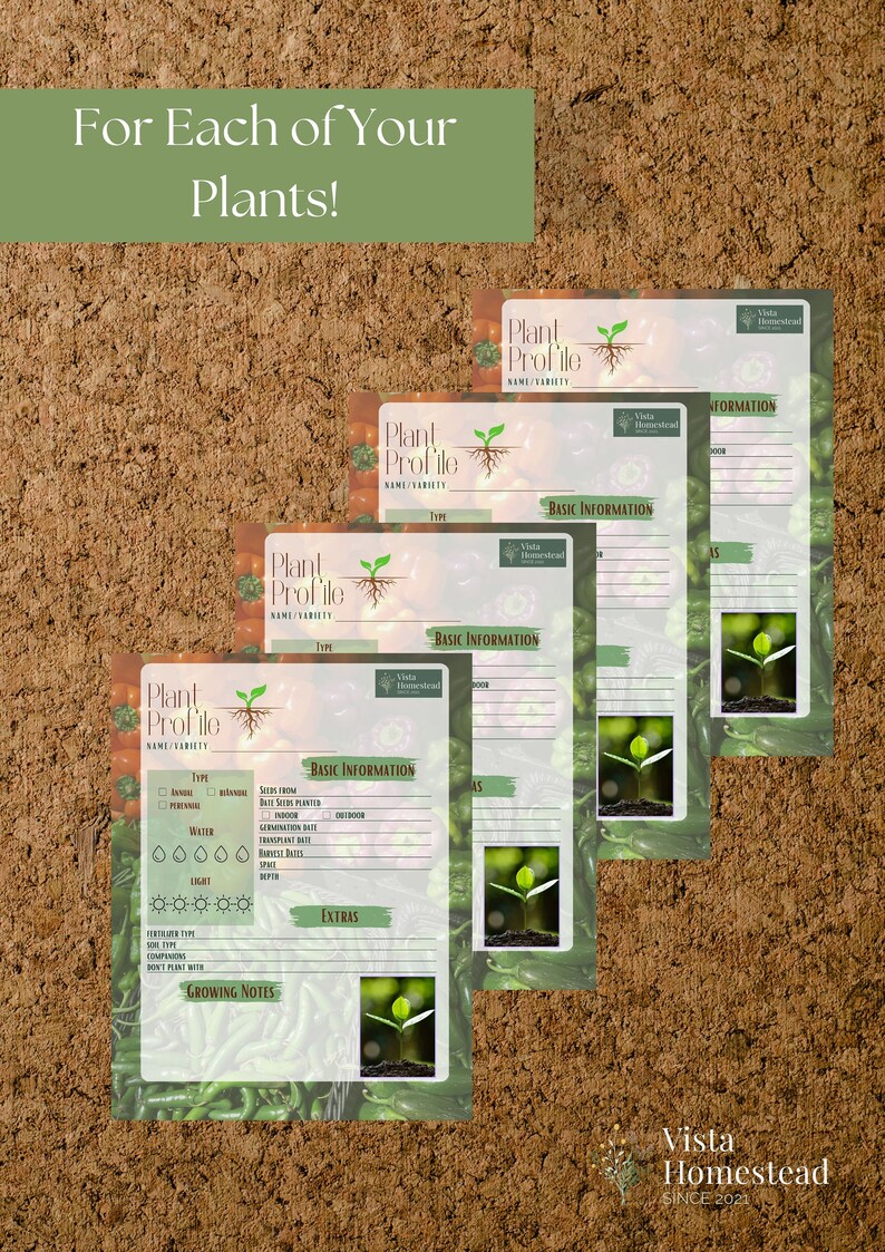 Garden Plant Profile Singular Planner Page - Etsy