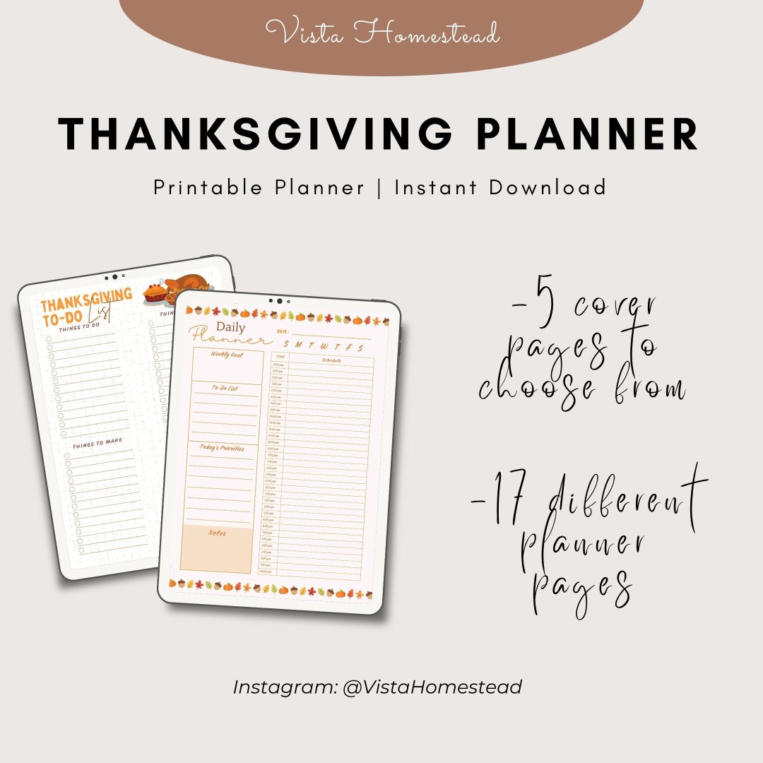 Printable November/thanksgiving Planner - Etsy
