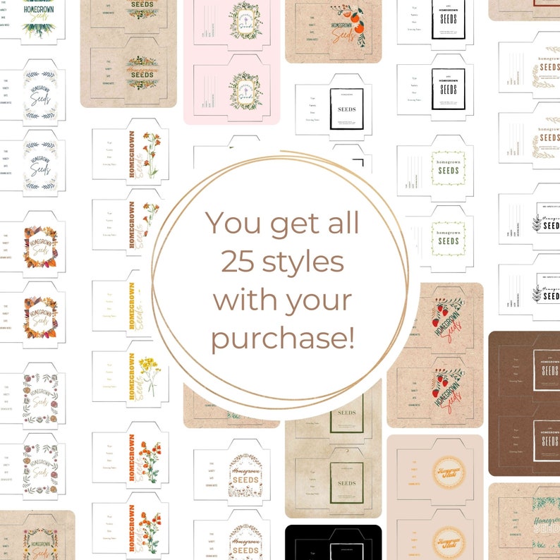 Printable Seed Packets (25 Styles) - Etsy