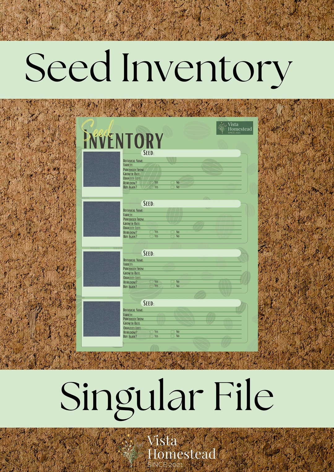 Seed Inventory Singular Planner Page - Etsy