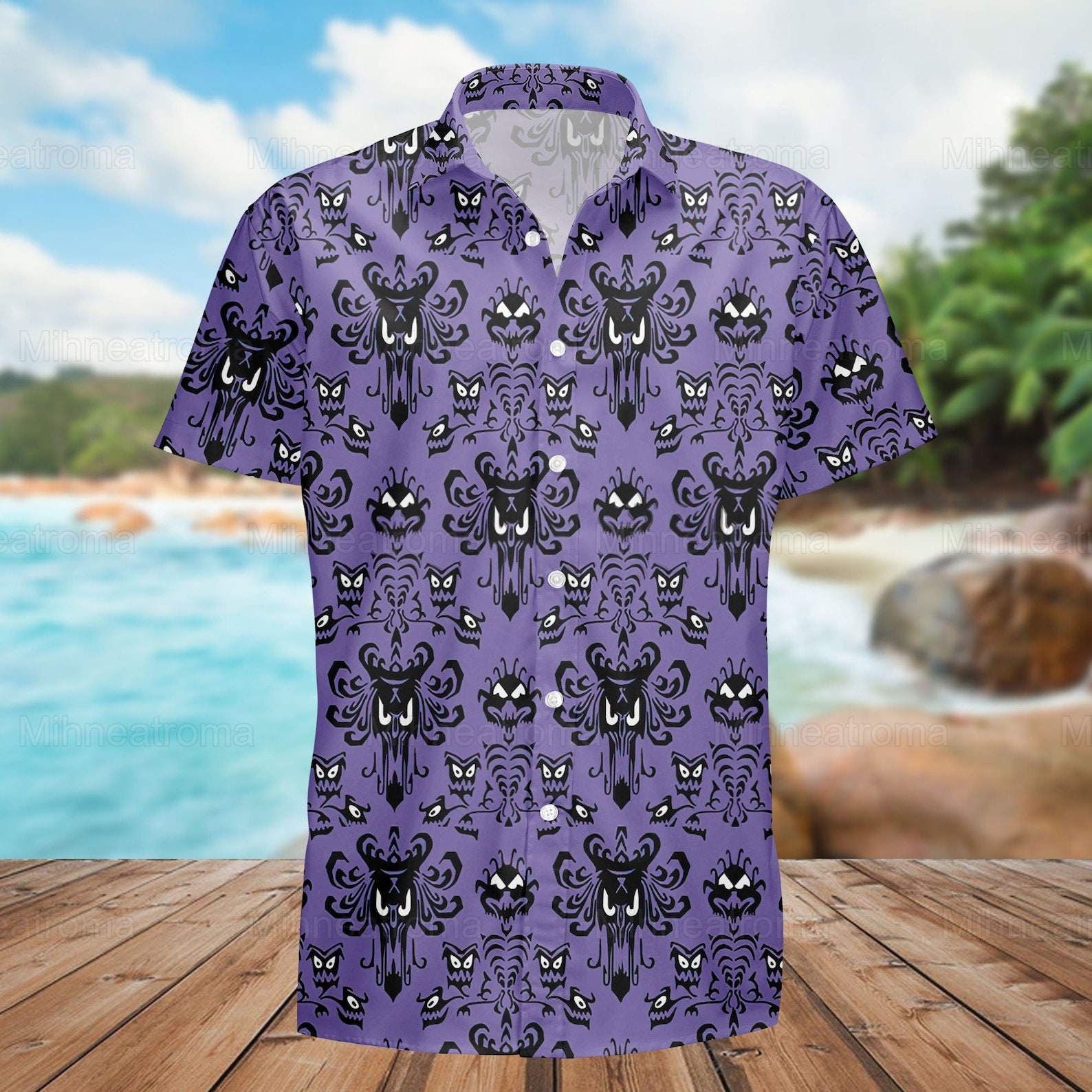 Haunted Mansion Button Shirt, Haunted Mansion Hawaiian Shirt, Disney ...