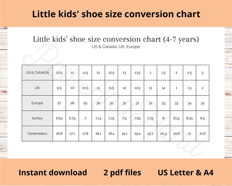 Free Printable Kids Shoe Size Chart Easy Guide Printables For Everyone