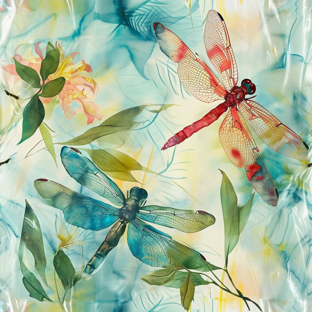 SEAMLESS Digital Paper, Dragonflies, William Morris Inspired ...
