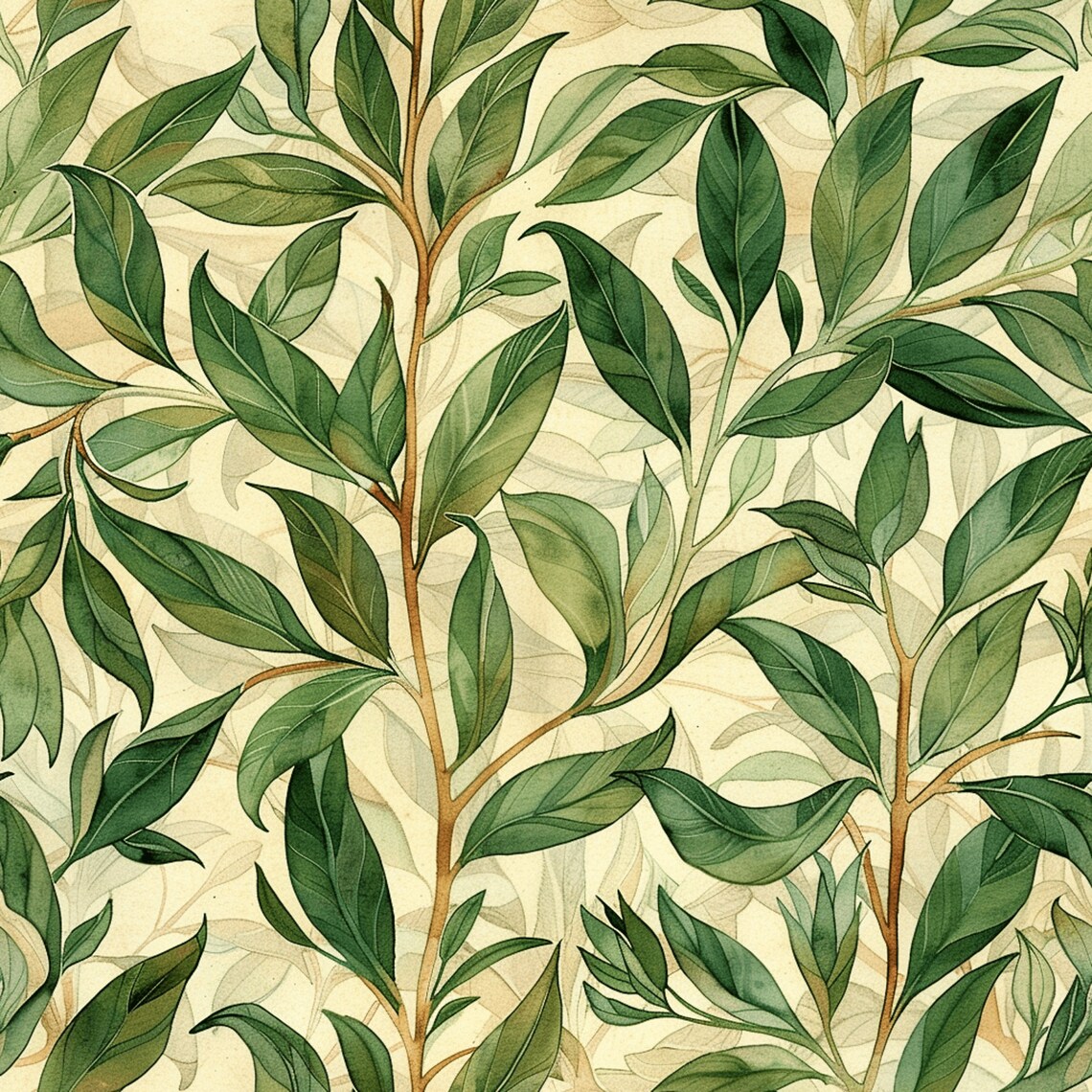 Floral Digital Paper William Morris Inspired- SEAMLESS - Watercolor ...