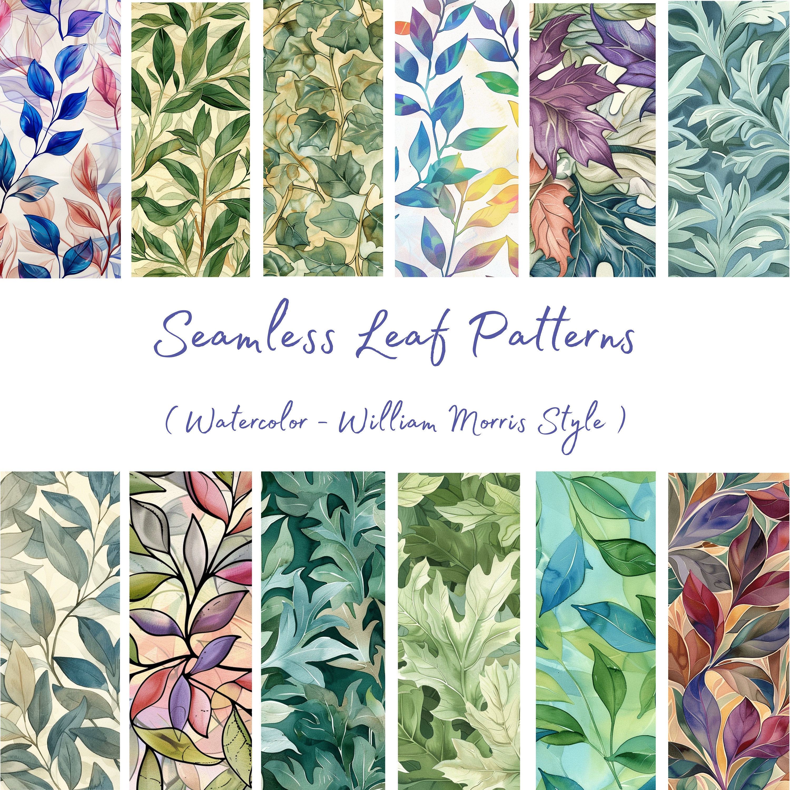 Floral Digital Paper William Morris Inspired- SEAMLESS - Watercolor ...
