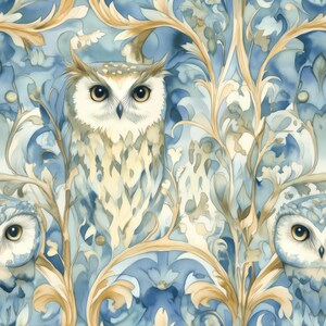 Nature Patterns, Wild Birds, Owls, Digital Paper Translucent Watercolor ...
