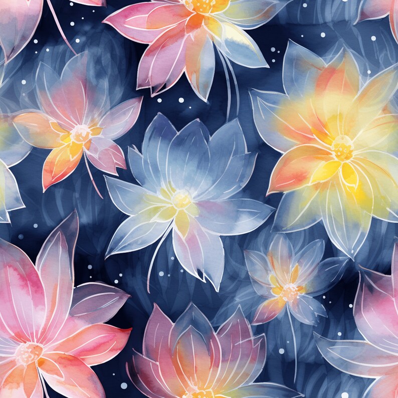 Colorful Mystic Harlequin Style, Digital Paper Translucent Watercolor ...