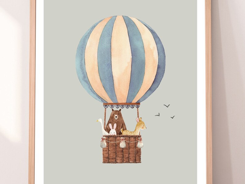 Digital Download - Cute Balloon Animals Kids Poster - Printable Digital ...