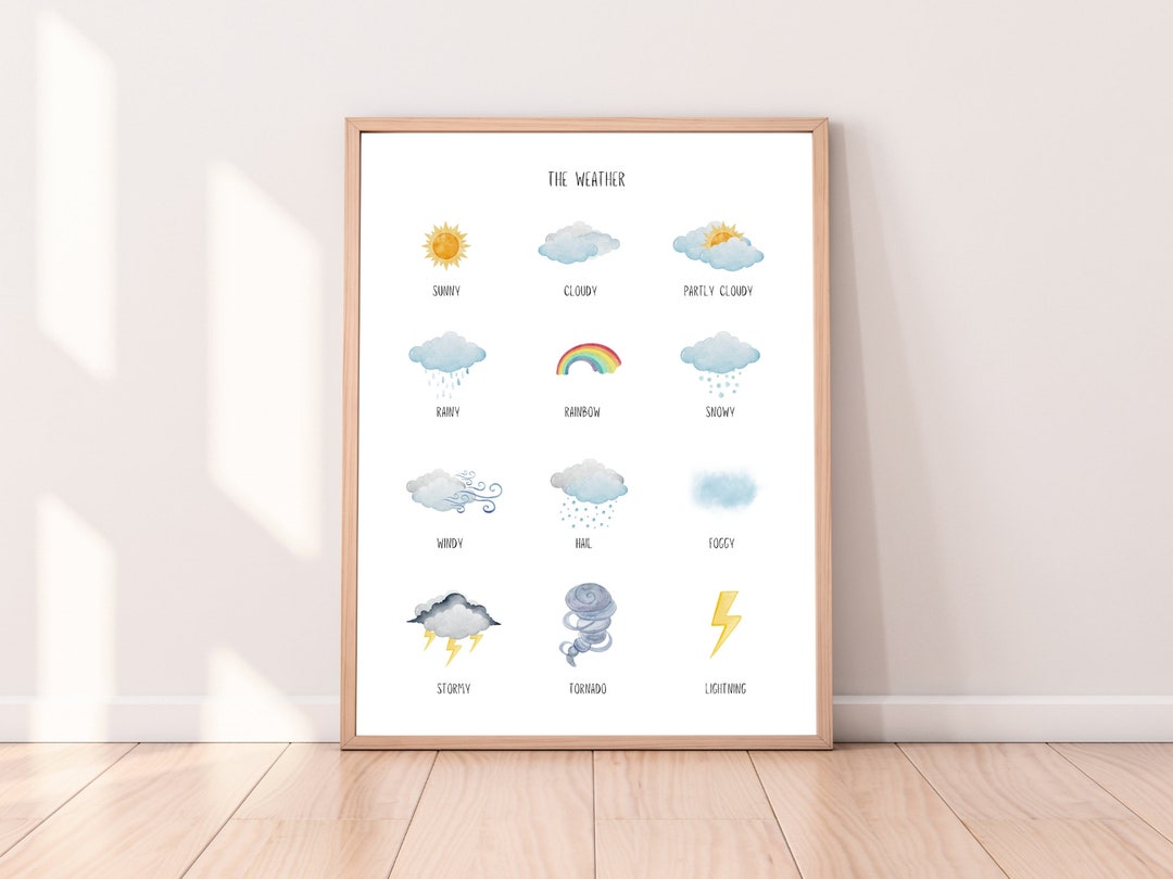 Digital Download - Let's Learn Weather: Hand-drawn Watercolor Kids ...