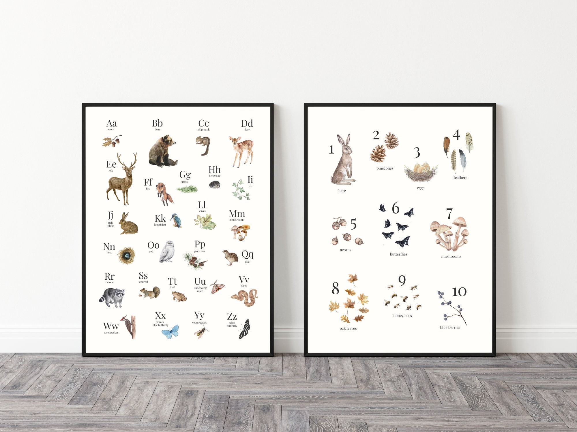 Digital Download Forest Theme Alphabet and Numbers Posters for Kids ...