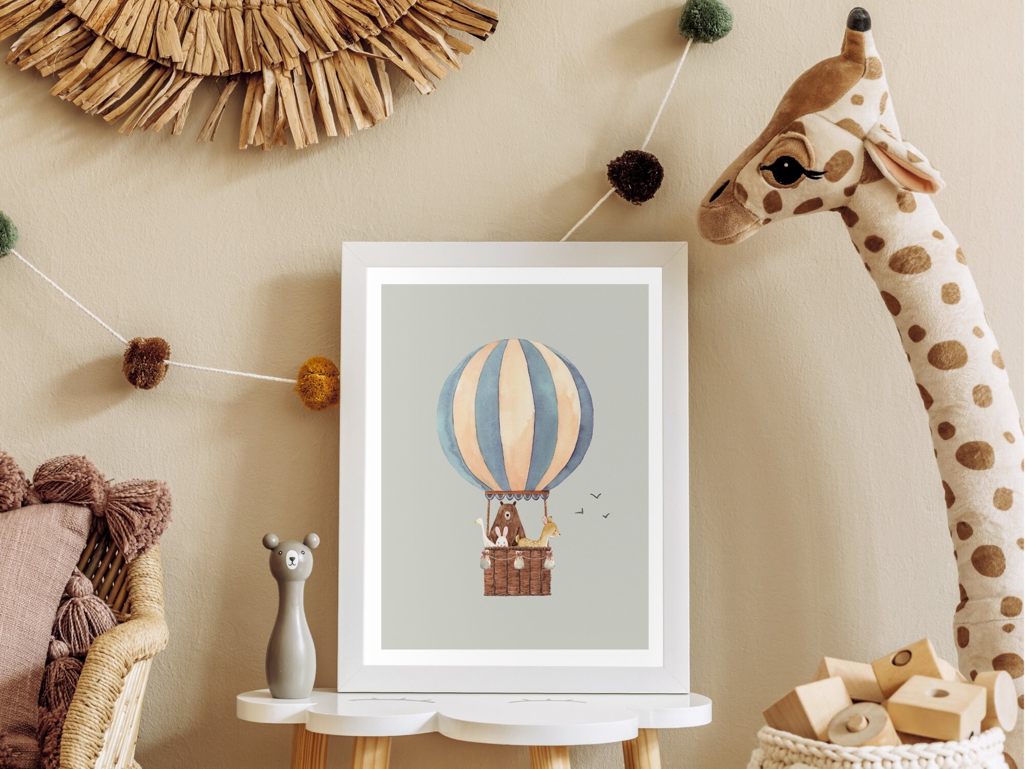 Digital Download - Cute Balloon Animals Kids Poster - Printable Digital ...