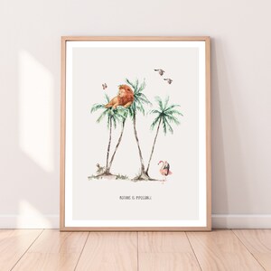 Digital Download - Joyful Hand-drawn Watercolor Animal Poster for Kids ...