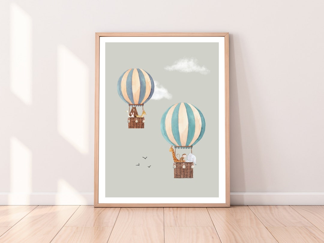 Digital Download - Cute Balloon Animals Kids Poster - Printable Digital ...