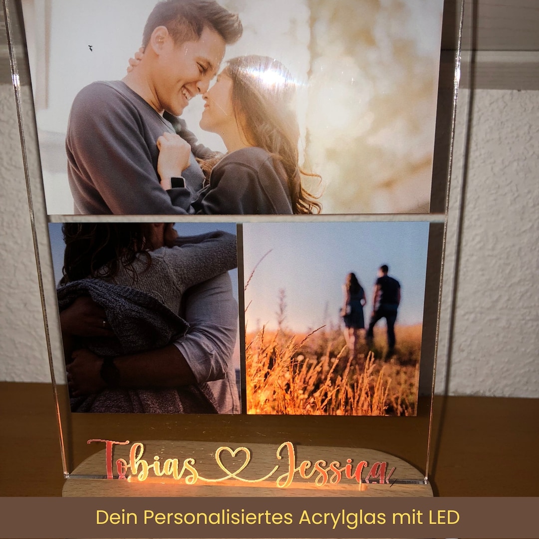 Personalisiertes Acrylglas Bild Mit LED, Geschenk Für Paare ...
