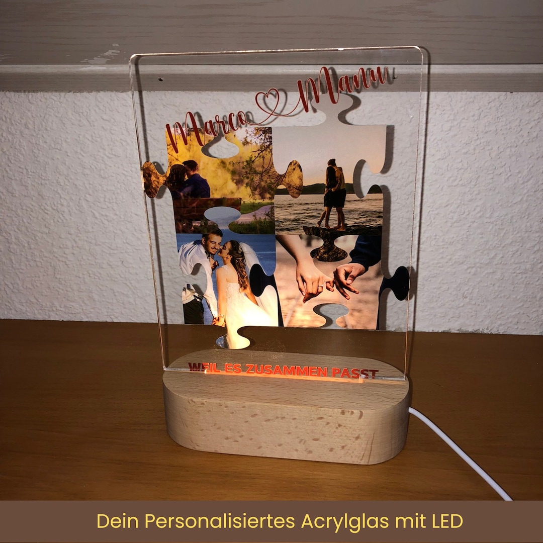 Foto Auf Acrylglas, Personalisiertes Geschenk Für Paare, Deko Mit LED ...