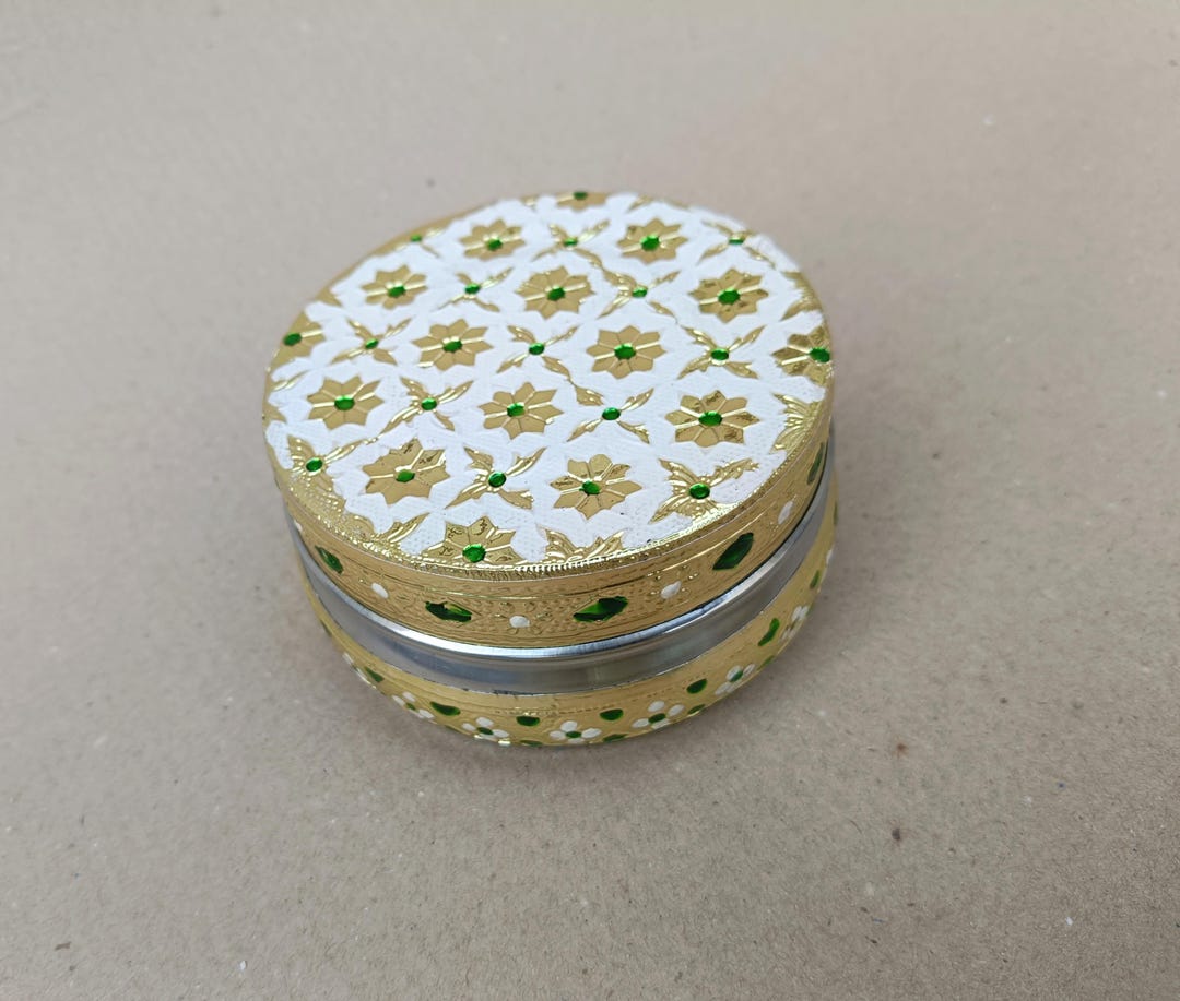 Meenakari Stainless Steel Chapati Storage Box - Traditional Indian Food ...