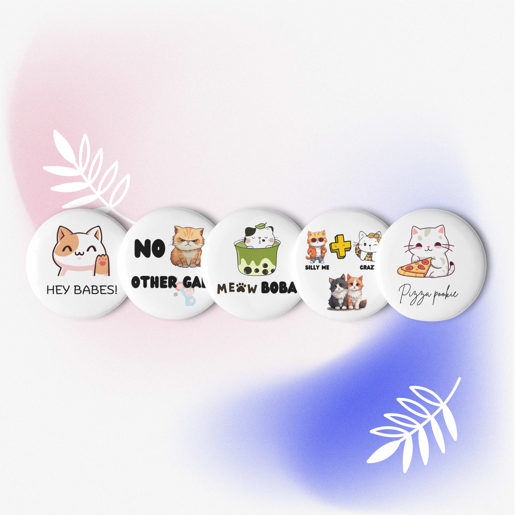 Adorable Cat Pin Buttons Cute Feline Lover Badges Perfect Accessory for ...