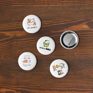 Adorable Cat Pin Buttons - Cute Feline Lover Badges - Perfect Accessory ...