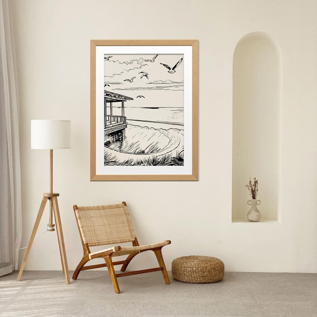 Serene Coastal Art Print, Ocean View Home Decor, Nautical Poster, Beach ...