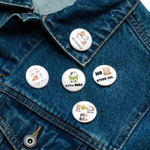 Adorable Cat Pin Buttons - Cute Feline Lover Badges - Perfect Accessory ...
