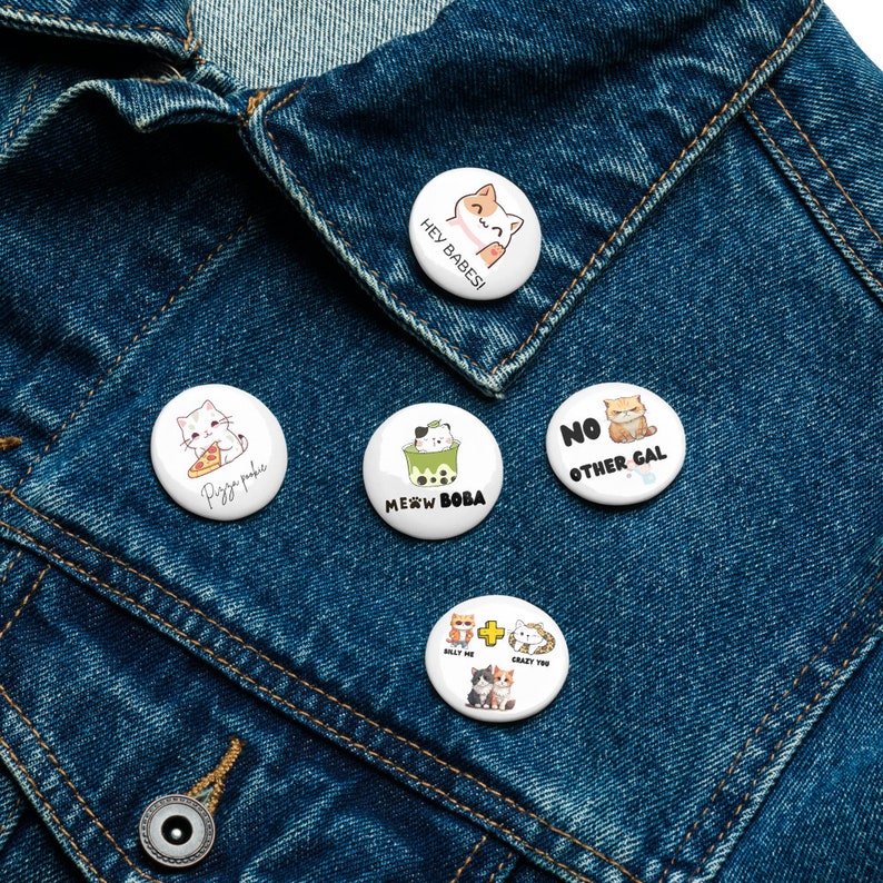 Adorable Cat Pin Buttons Cute Feline Lover Badges Perfect Accessory for ...