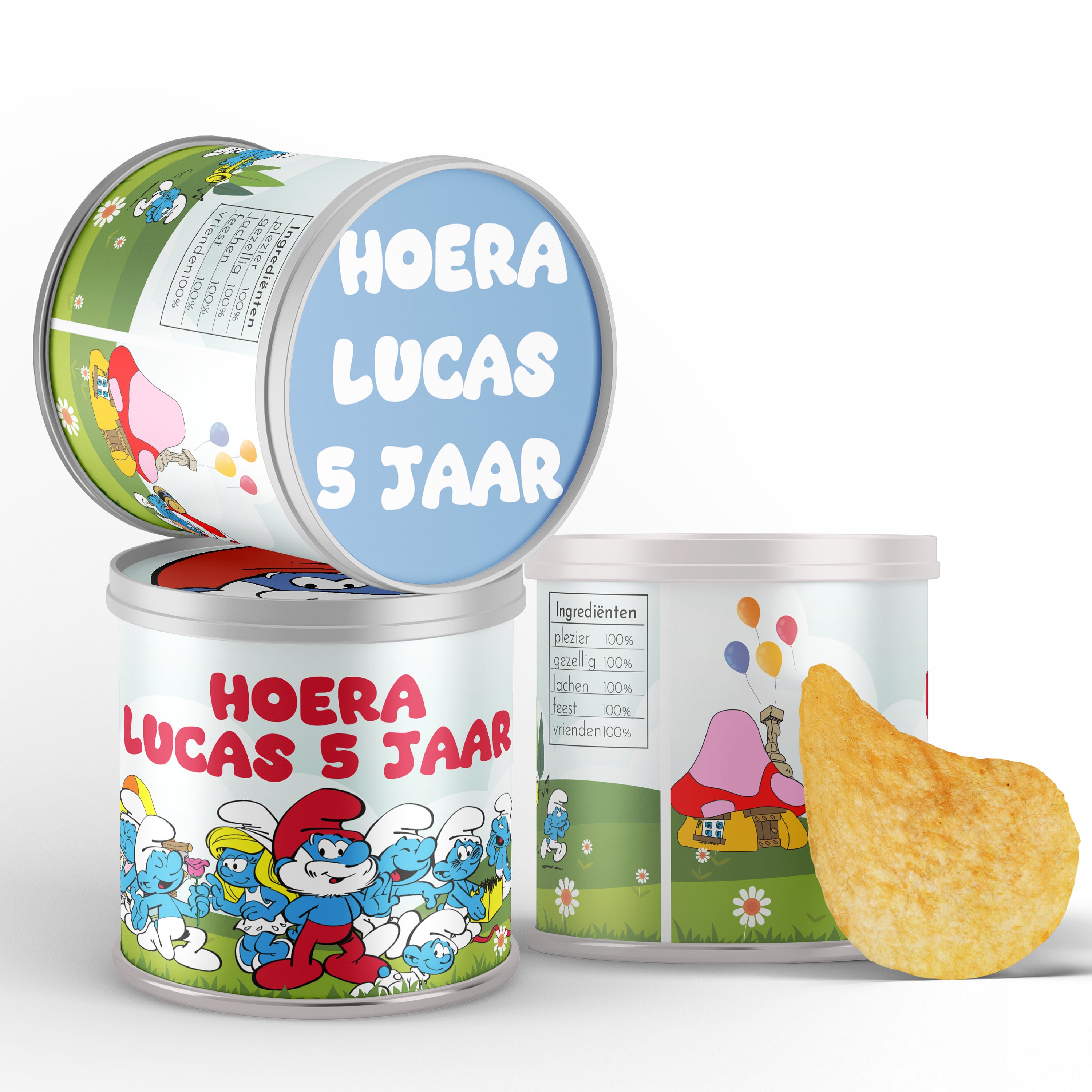 Smurfs Pringles Wrapper Chips Treat Birthday Personalized Editable ...