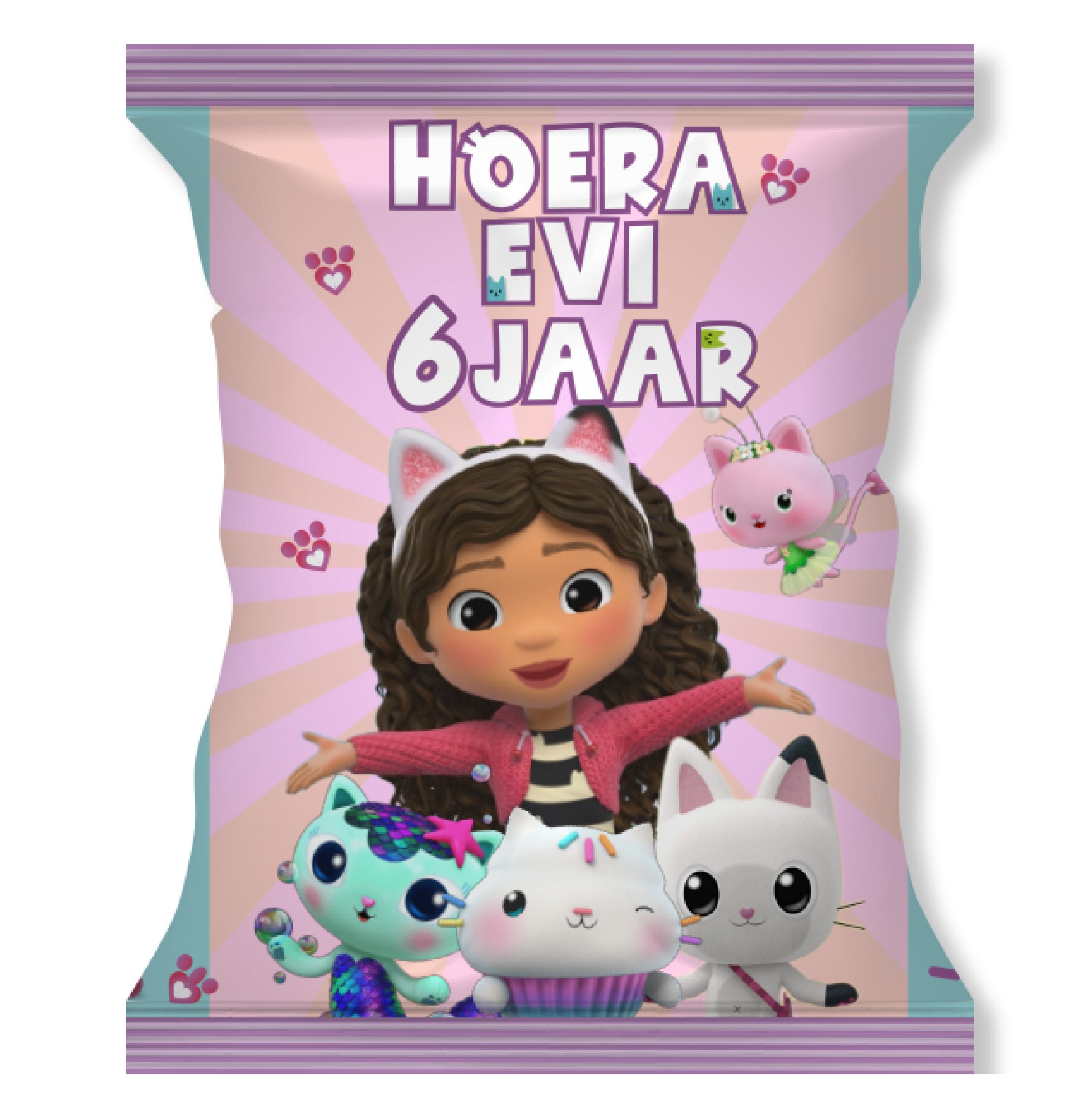Chips zakje Gabby's Poppenhuis traktatie label verjaardagsfeestje ...