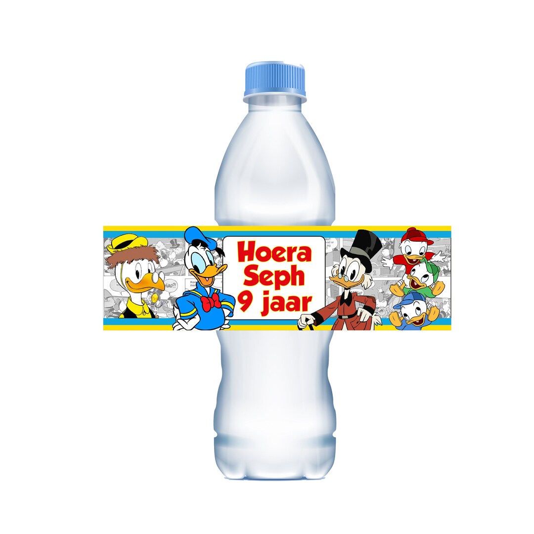 Donald Duck Water Bottle Label Personalized Digital Print Label for ...