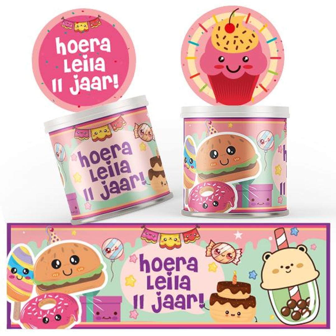 Kawaii Pringles Wrap Chips Treat Kawaii Birthday Personalized Editable ...