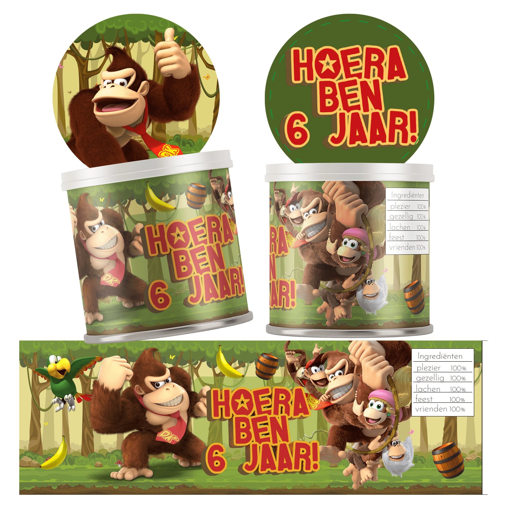 Donkey Kong Super Mario Pringles Wrap Chips Treat Birthday Personalized ...