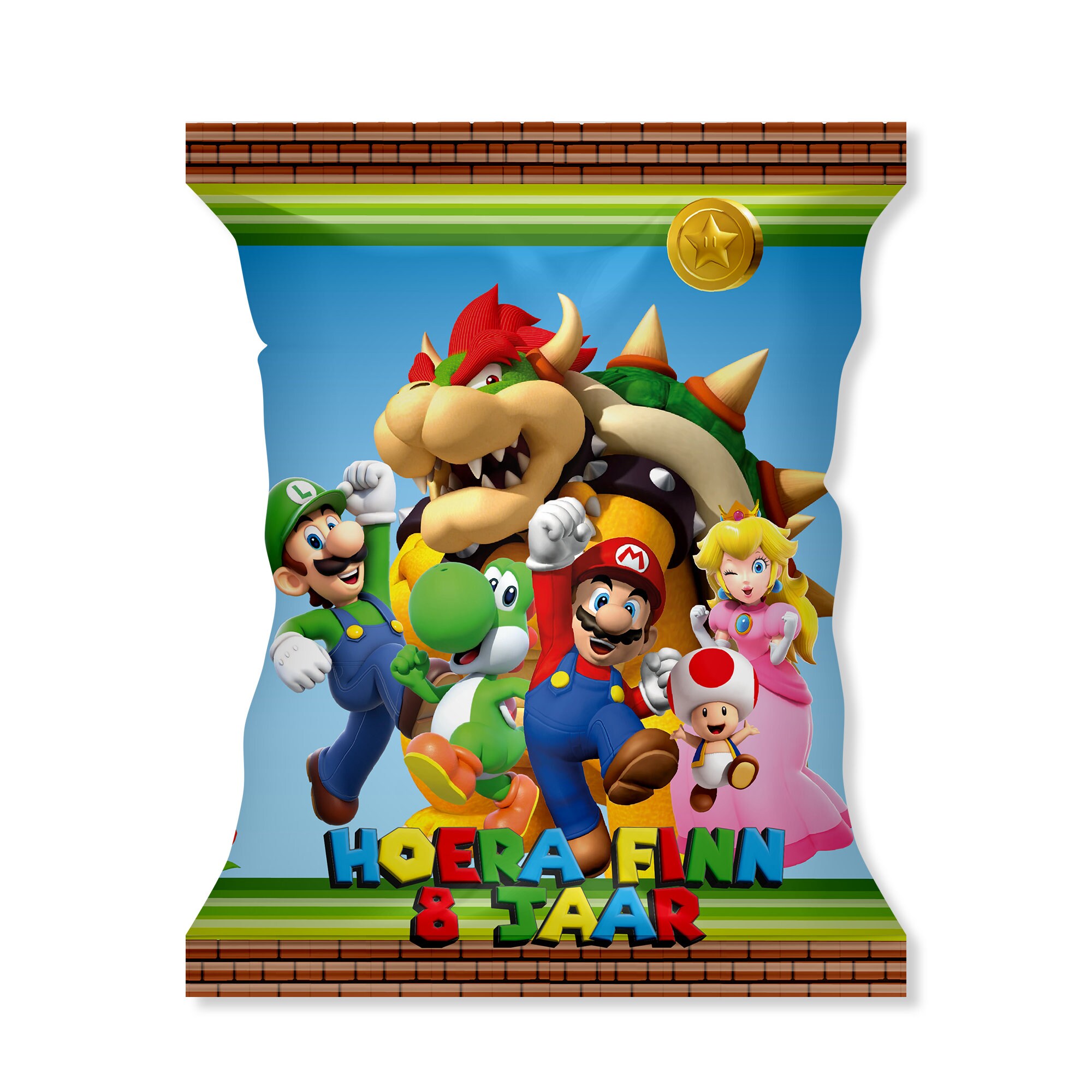 Super Mario Chips Bag Treat Birthday Party Super Mario Dispensing Bag ...
