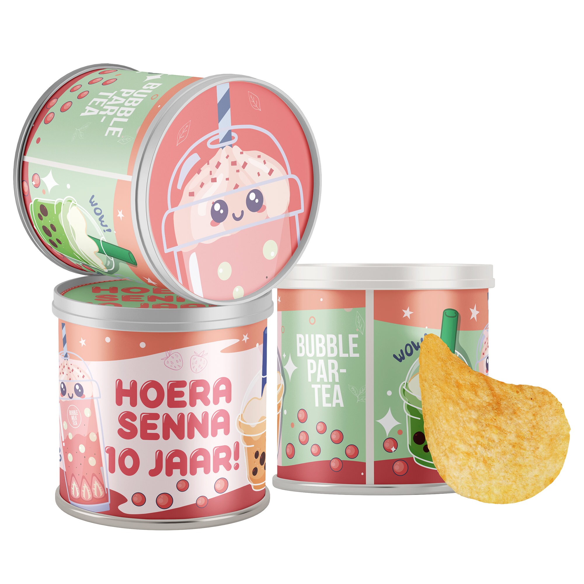 Bubble Tea Pringles Wrap Chips Treat Birthday Personalized Editable ...