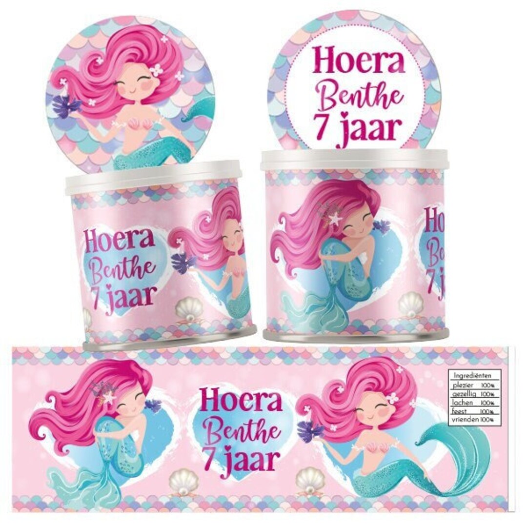 Mermaid Pringles Wrap Chips Treat Birthday Personalized Digital File ...