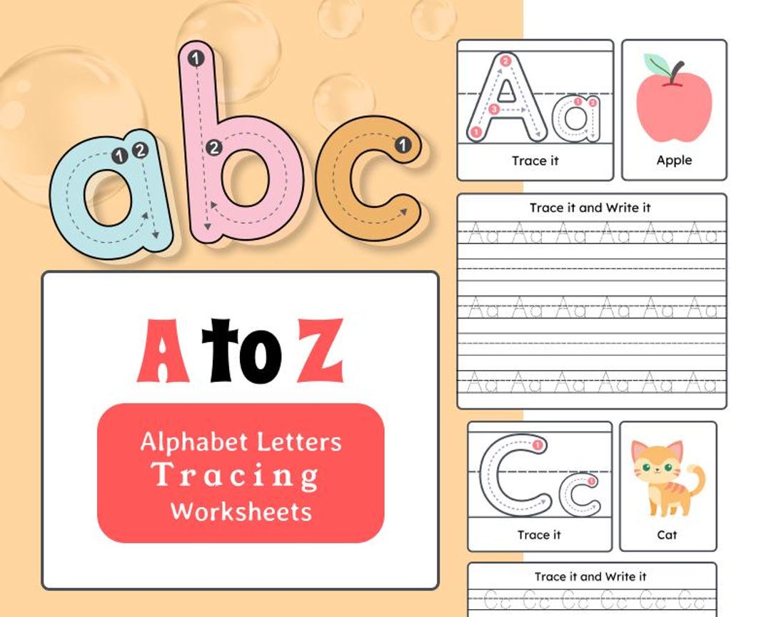 Alphabet Tracing & Coloring Pages A-Z | Printable Letter Practice for ...