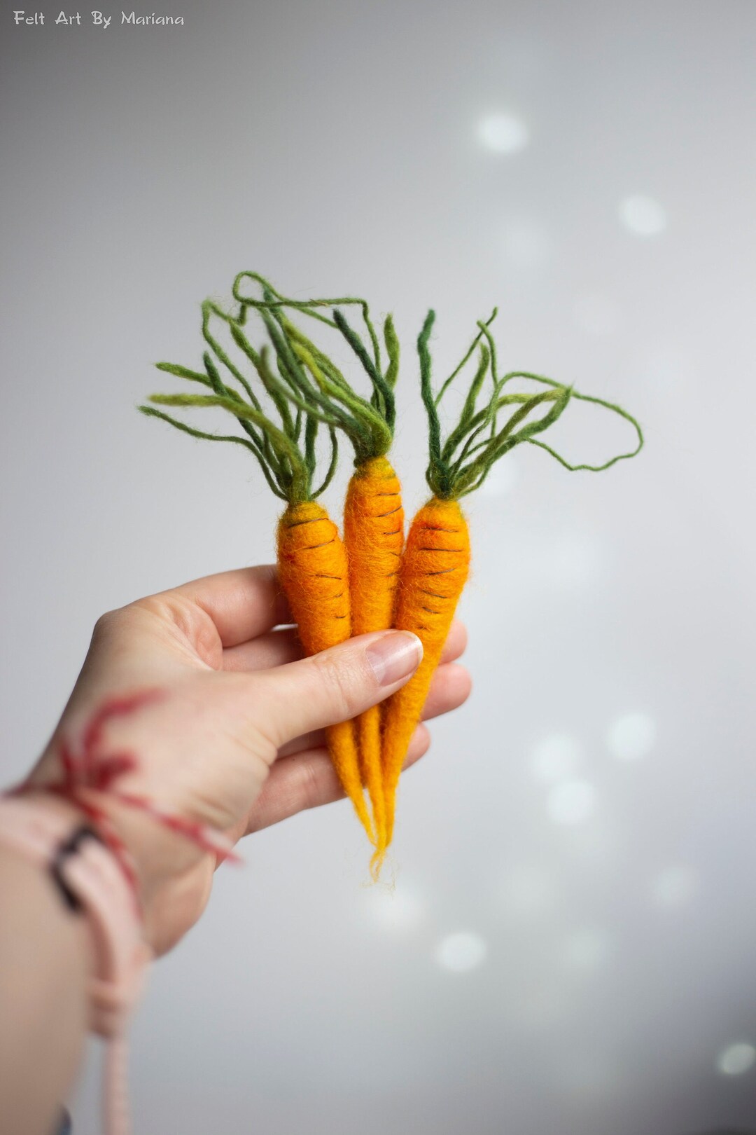 Needle Felted Carrot Set of Three, Easter Ornament, Summer Table Decor ...