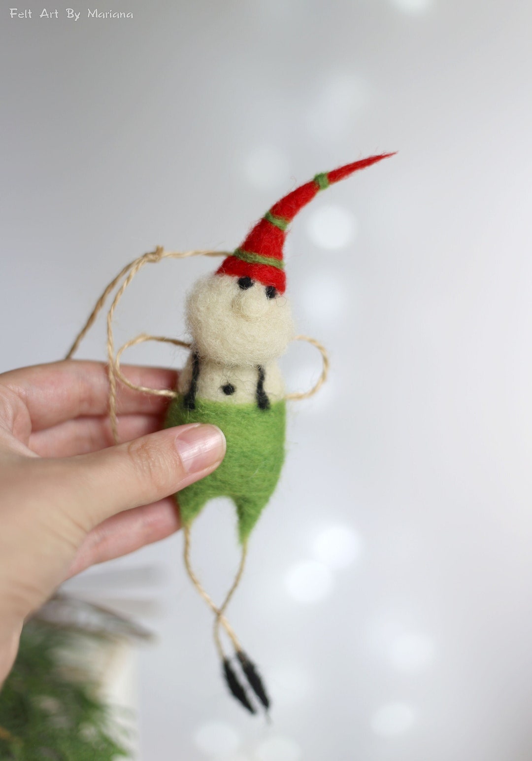 Needle Felted Christmas Elf: Handmade Wool Holiday Decor - Etsy