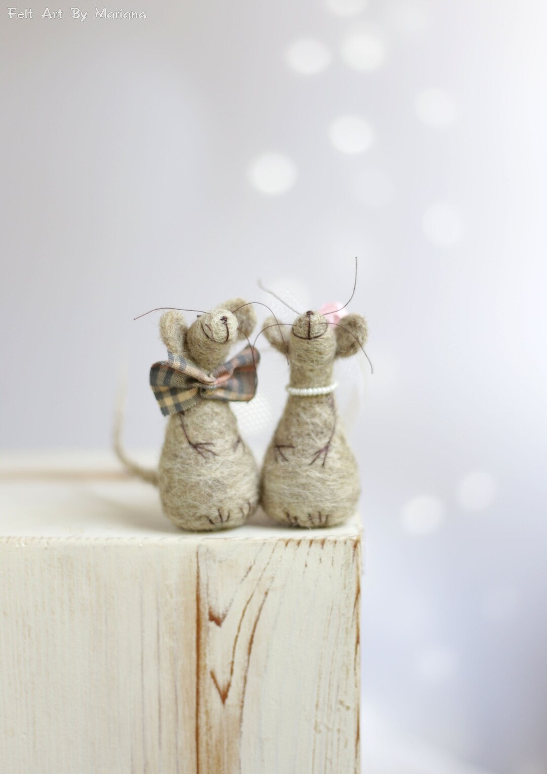 Needle Felted Wedding Mice: Handmade Wool Couple, Anniversary Gift - Etsy