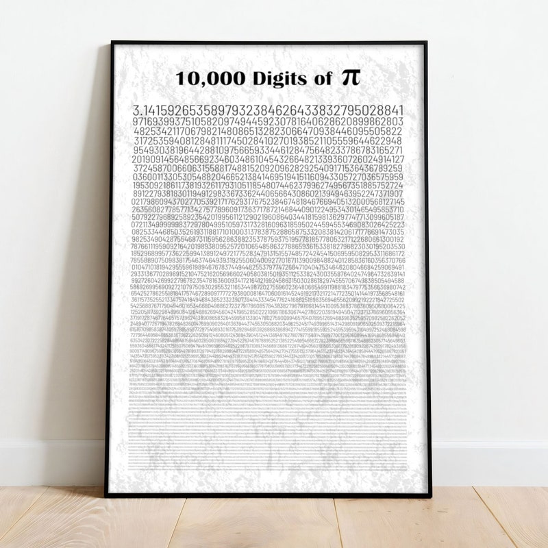 Pi Number Poster - Etsy
