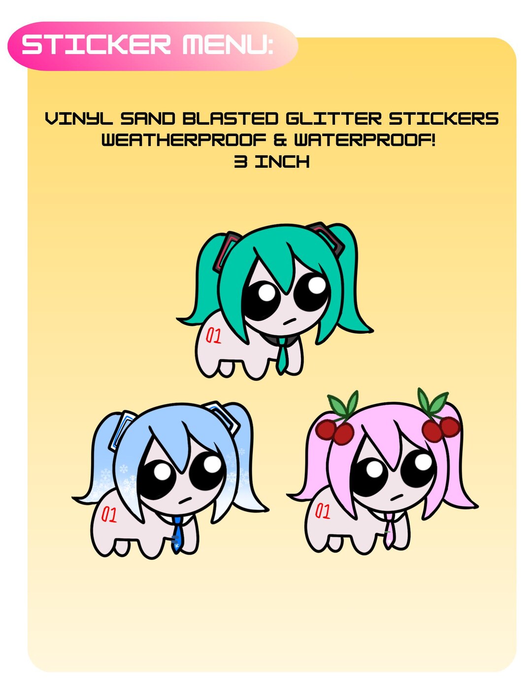 Yipee Tbh Creature Miku Vinyl Stickers - Etsy