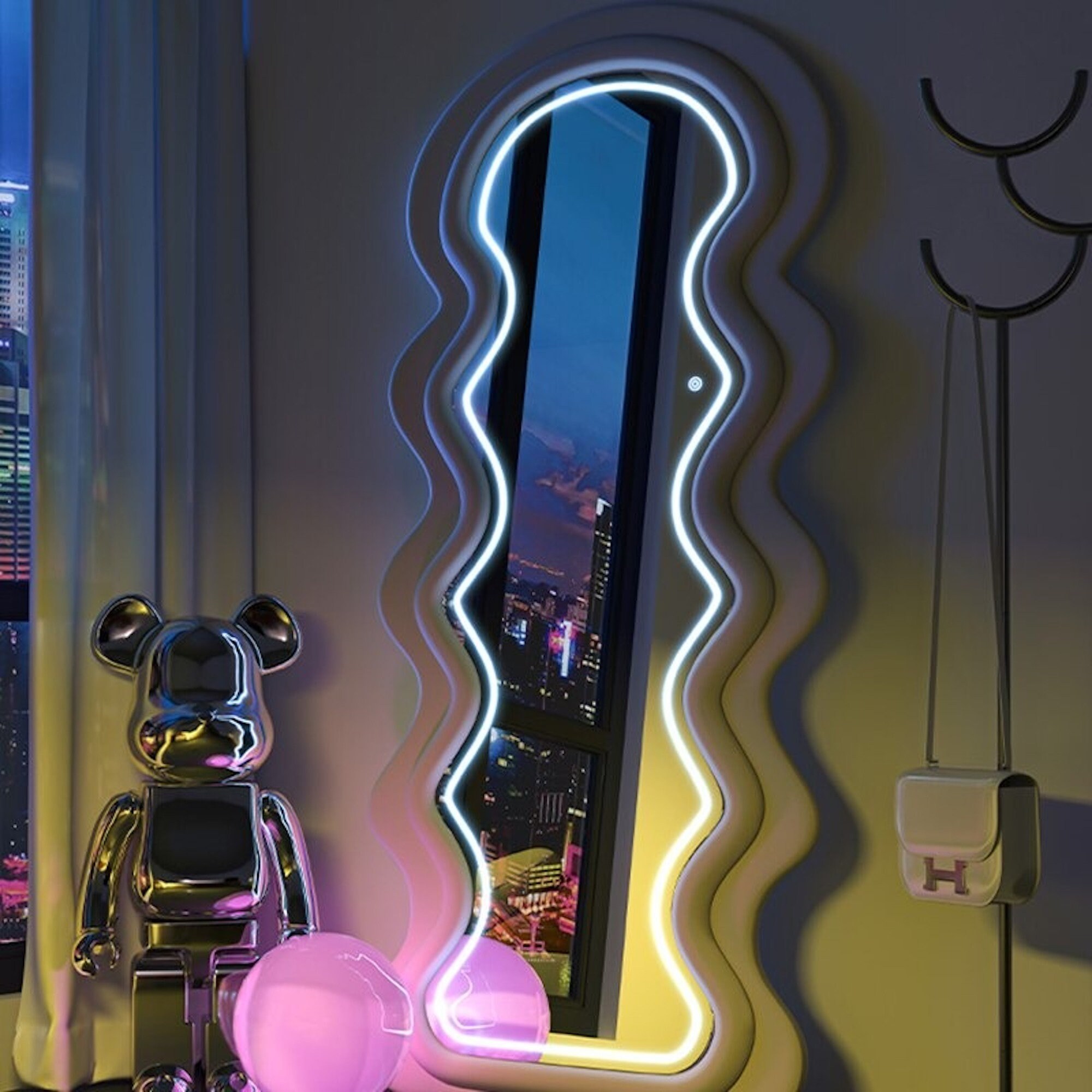 LED Wave Full-body Standing Mirror for Home Decoration - Etsy