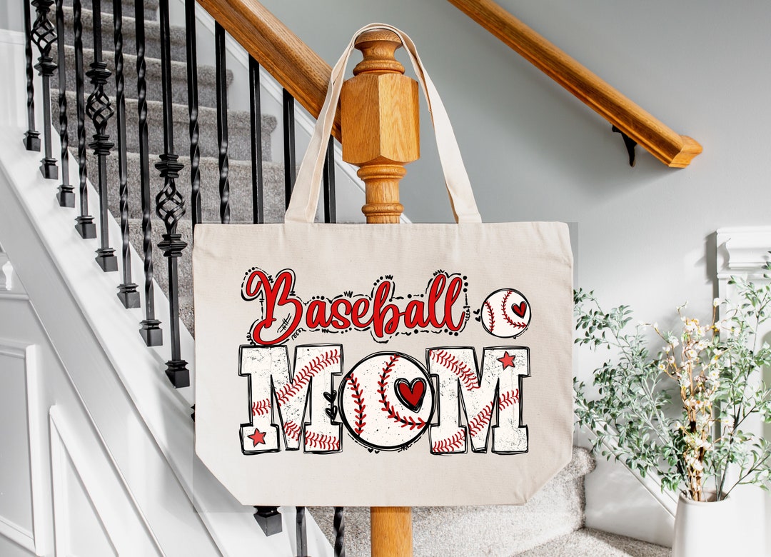 Baseball Mom Canvas Tote Bag, Baseball Bag for Women, Sports Mom Bag ...