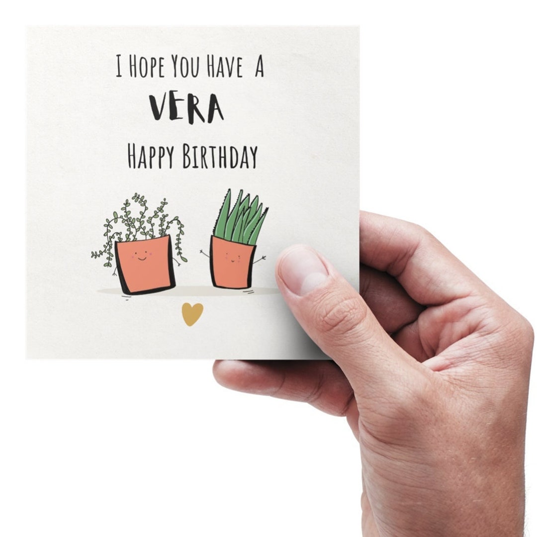 Vera Happy Birthday Greeting Card - Etsy