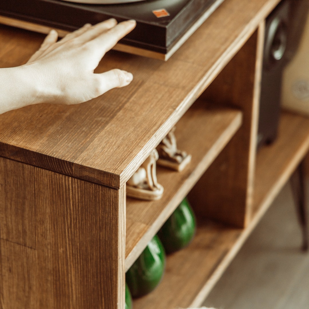 Unique Solid Wood Record Player Stand, Retro Home Decoration,vinyl ...