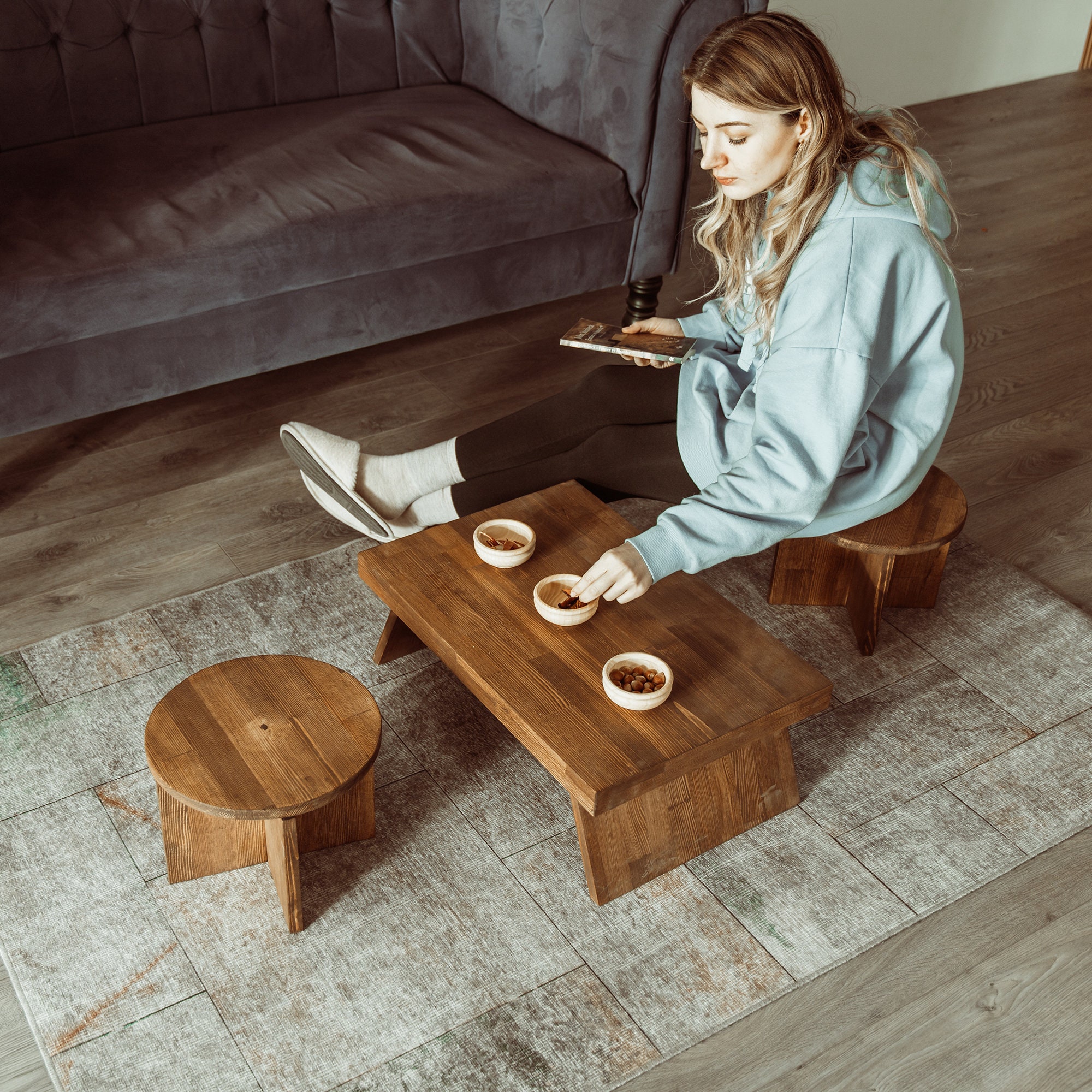 Japanese Low Table Kang Table Solid Wood Small Table - Etsy Canada