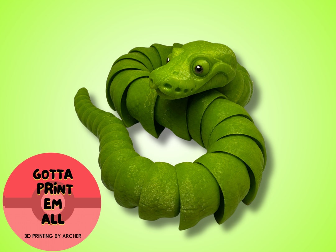 Giant Python Toy Fidget Toy Reptile Gift Articulated - Etsy