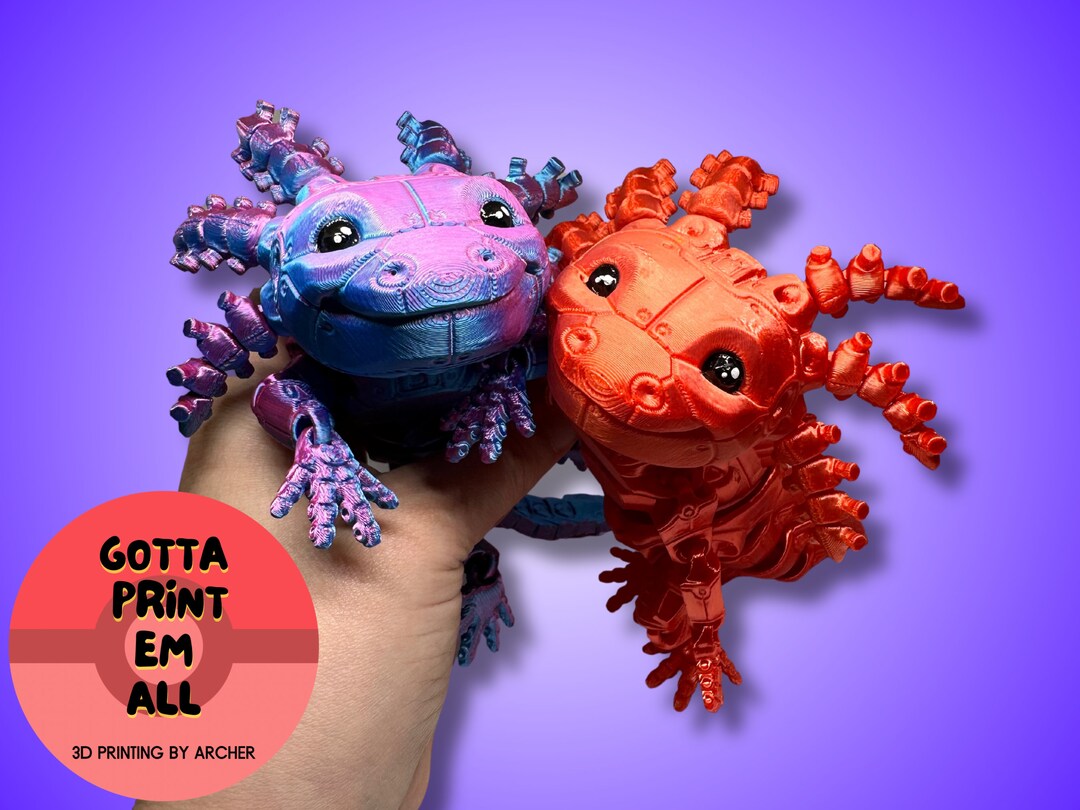 Retro Robo-lotl Axolotl Toy | Fidget Toy | Steampunk | Articulated ...
