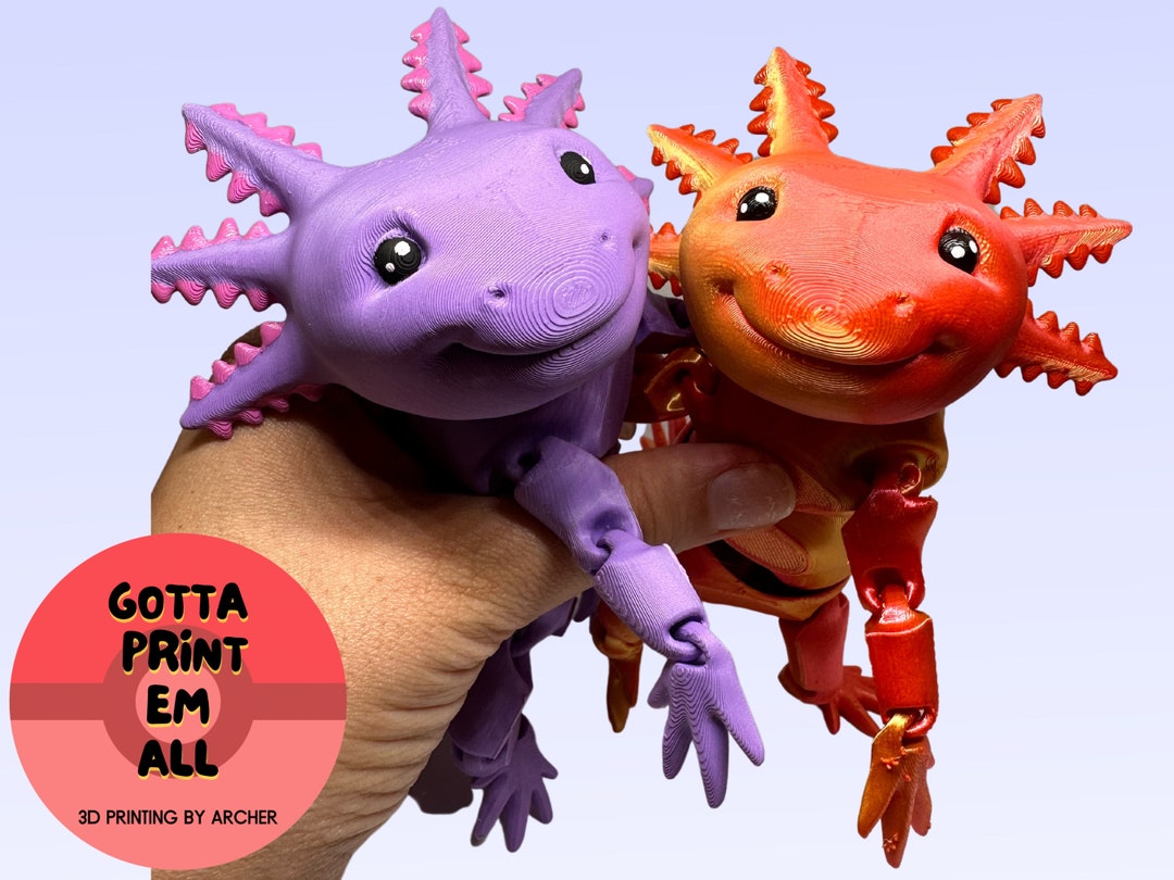 Adorable Axolotl Toy Fidget Toy Amphibian Gift Articulated Sensory Toy ...